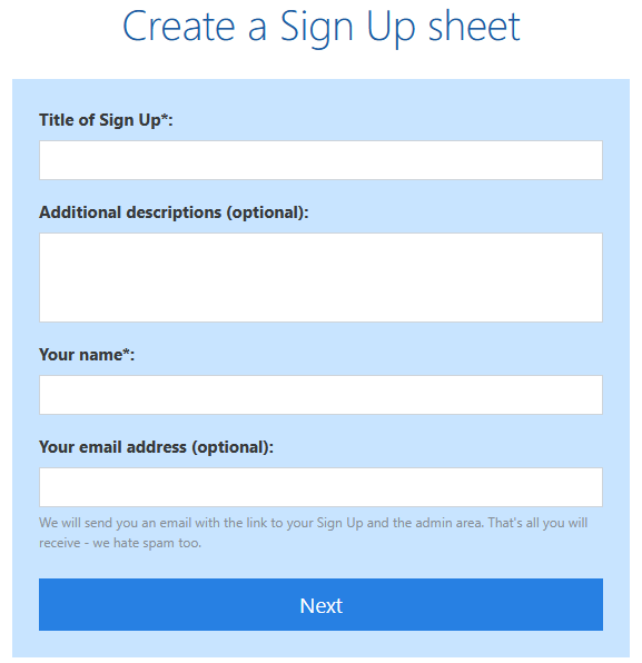 How to set up a Sign Up sheet